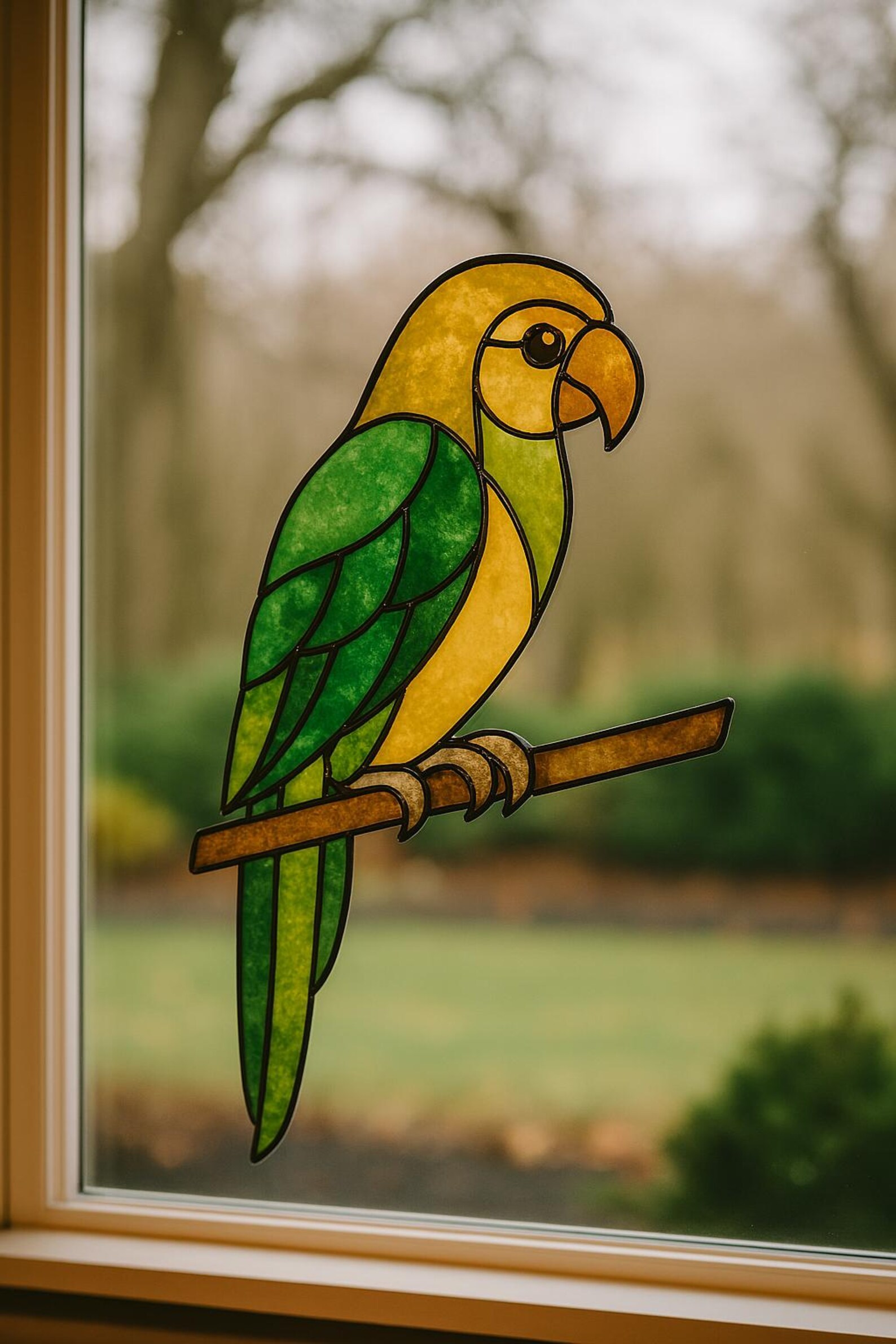 Parrot Stained Glass Pattern – Tropical Bird Suncatcher (PDF Digital ...