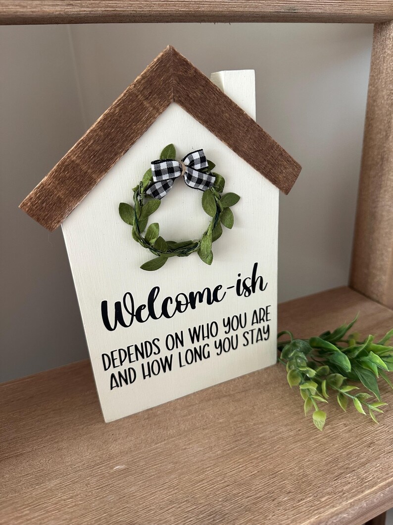 Welcome-ish Décor, Home Decor, Wood House Décor, Wood Décor, Farmhouse ...