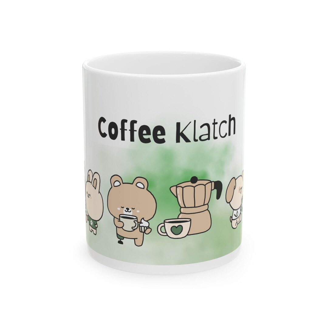 Coffee Klatch Bear Mug | Cute Coffee Characters Ceramic Mug - Etsy
