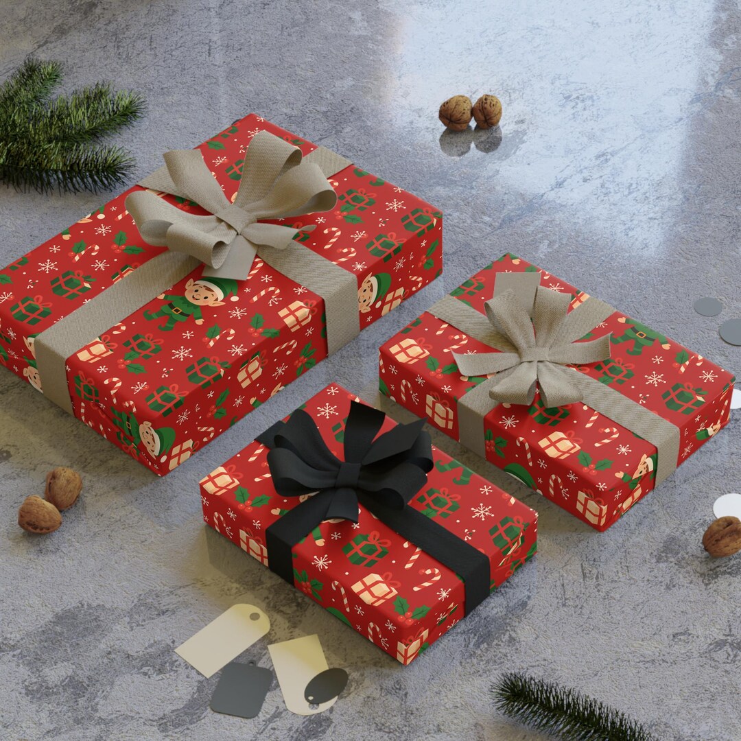 Festive Christmas Gift Wrap Roll: Eco-friendly Holiday Wrapping Paper ...
