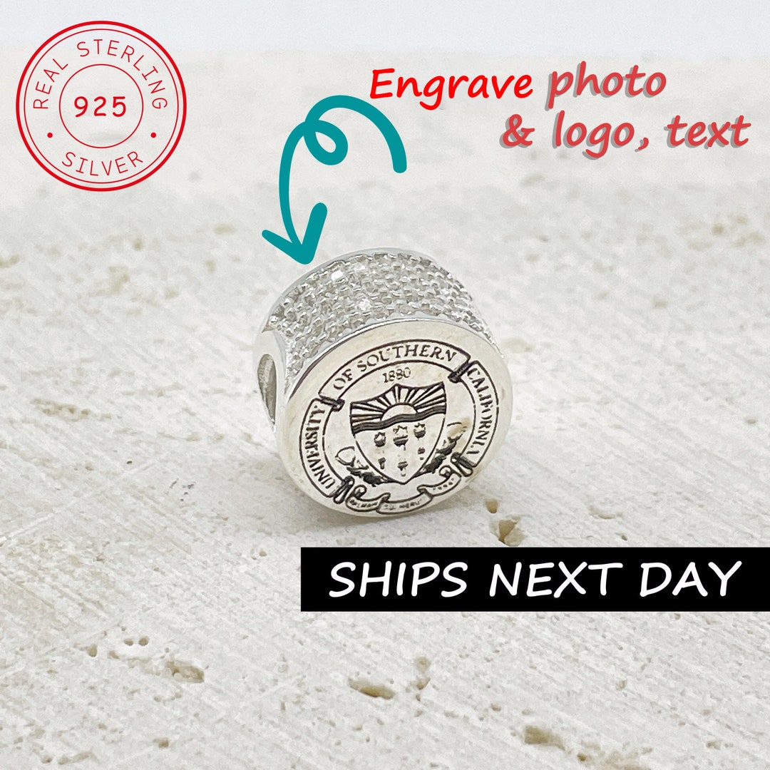 Custom Sterling Silver Charm, Personalized University High School ...