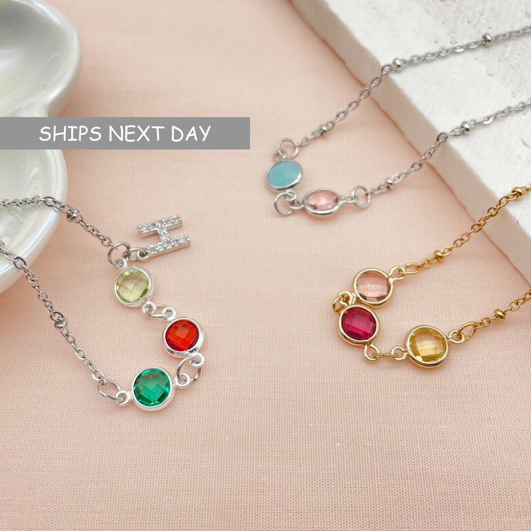 Personalized Family Birthstone Bracelet: Custom Gemstone Jewelry - Etsy
