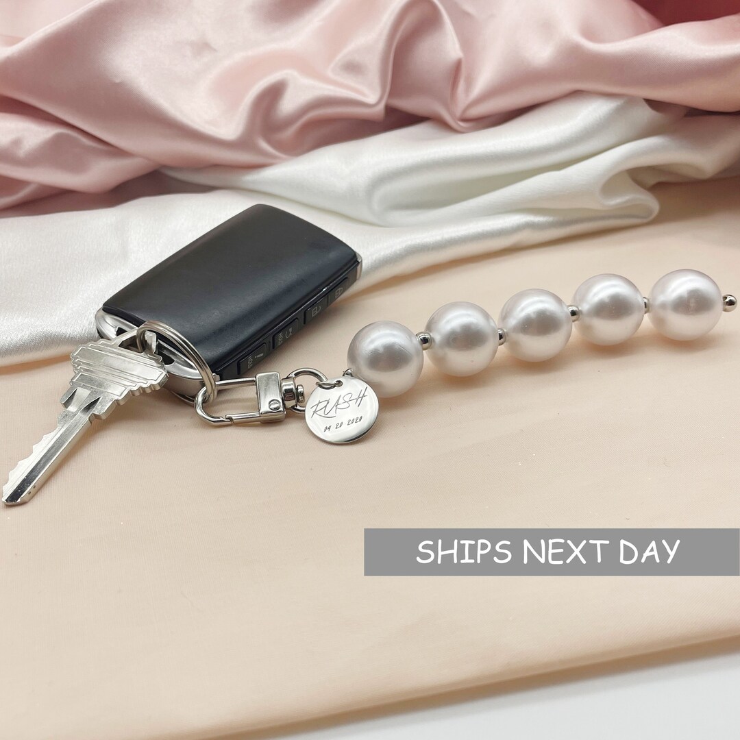 Pearl Keyring, Pearl Keychain, Pearl Phone Charm, Pearl Strap Holder ...