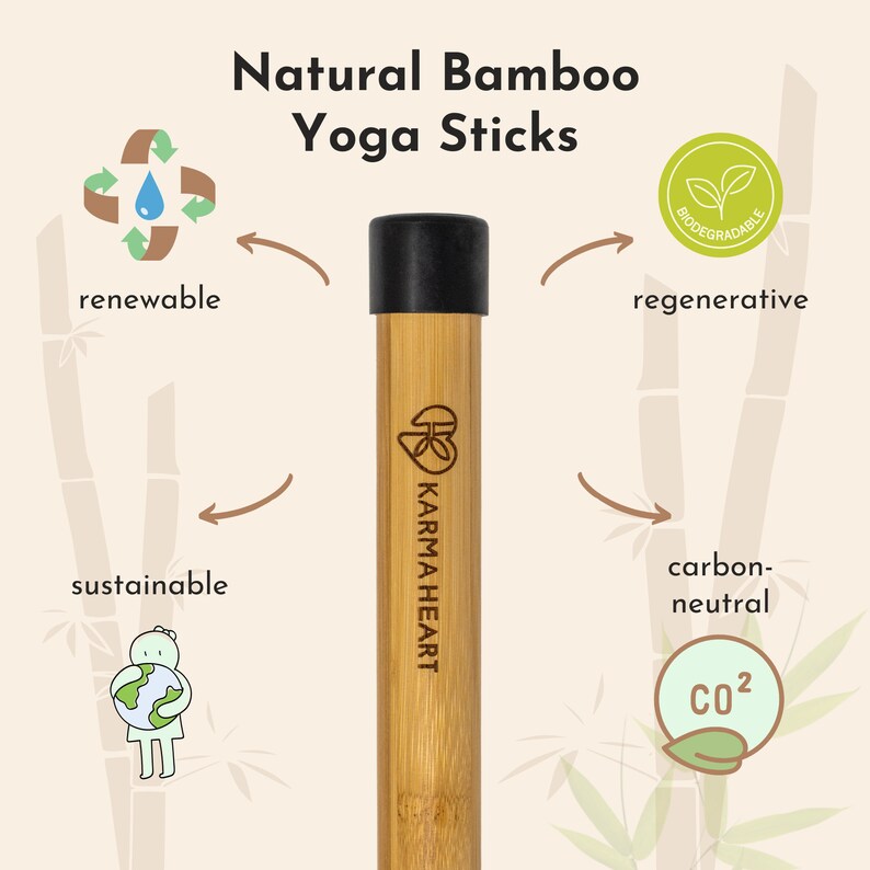 Yoga Stick 5ft Natural Bamboo Mobility Stick for Fitness and Physical ...