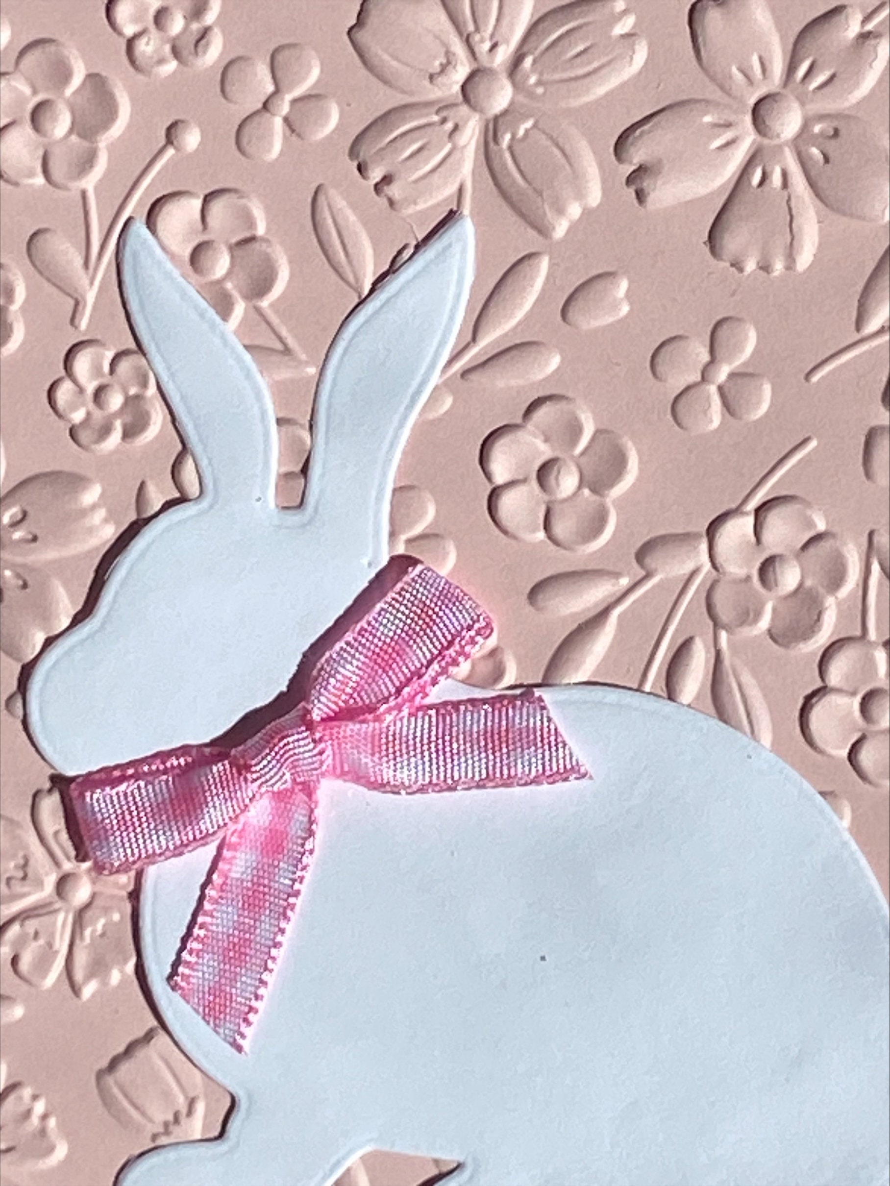 Embossed Baby Bunny Pink Baby Shower Cards, Bunny Baby Announcements ...