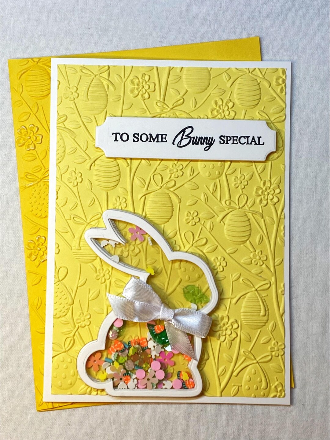 Embossed Easter Card for a Child, Bunny Card, Shaker Cards, Easter Eggs ...