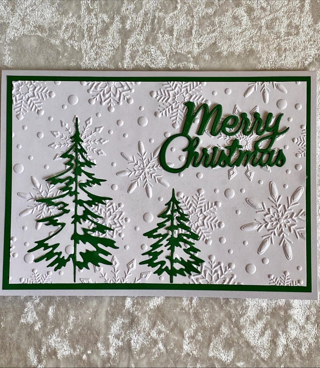 Embossed Christmas Cards in a Snowflake Pattern, Shimmery Snowflake ...
