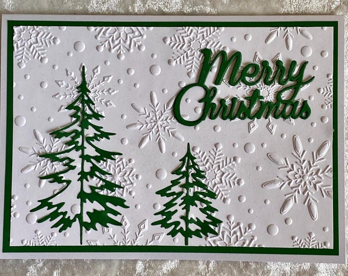 Embossed Christmas Cards in a Snowflake Pattern, Shimmery Snowflake ...