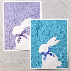 Embossed Easter Cards, Bunny Notecards, Handmade in an Assortment of ...