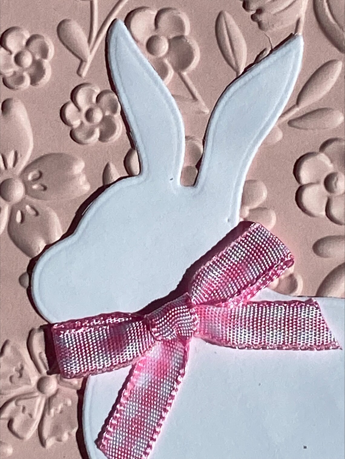 Embossed Baby Bunny Pink Baby Shower Cards, Bunny Baby Announcements ...