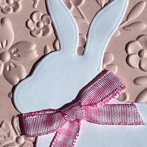 Embossed Baby Bunny Pink Baby Shower Cards, Bunny Baby Announcements ...