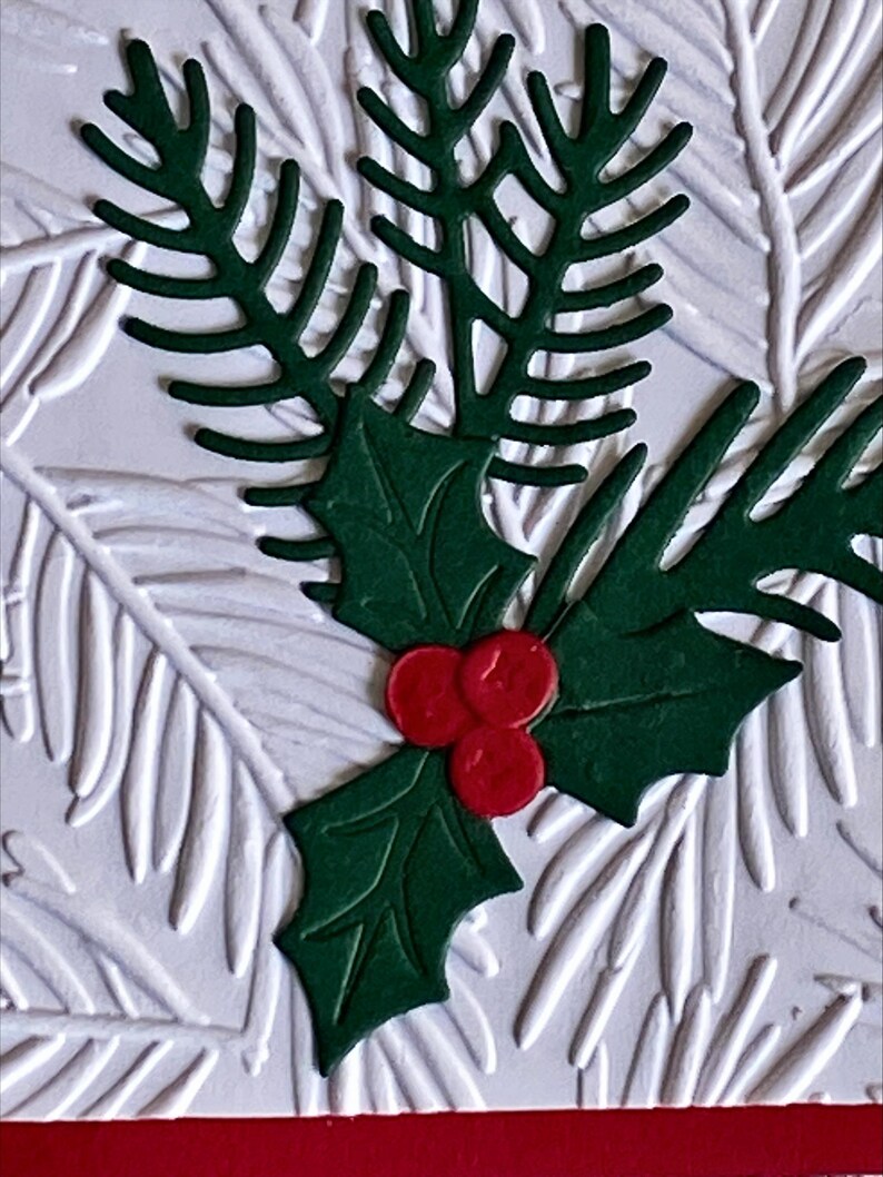 Embossed Christmas Cards With Sentiment, Christmas Cards With Pine and ...