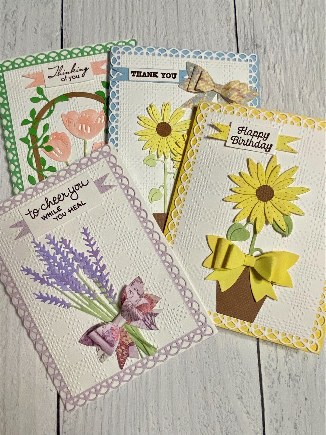 Bundle - Get Well, Thinking of You, Birthday, and Thank You Cards (4 ...