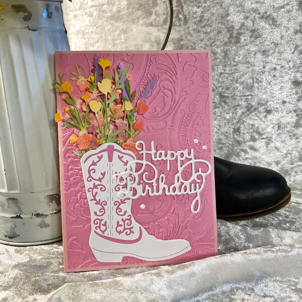Cowgirl Happy Birthday Card - Etsy