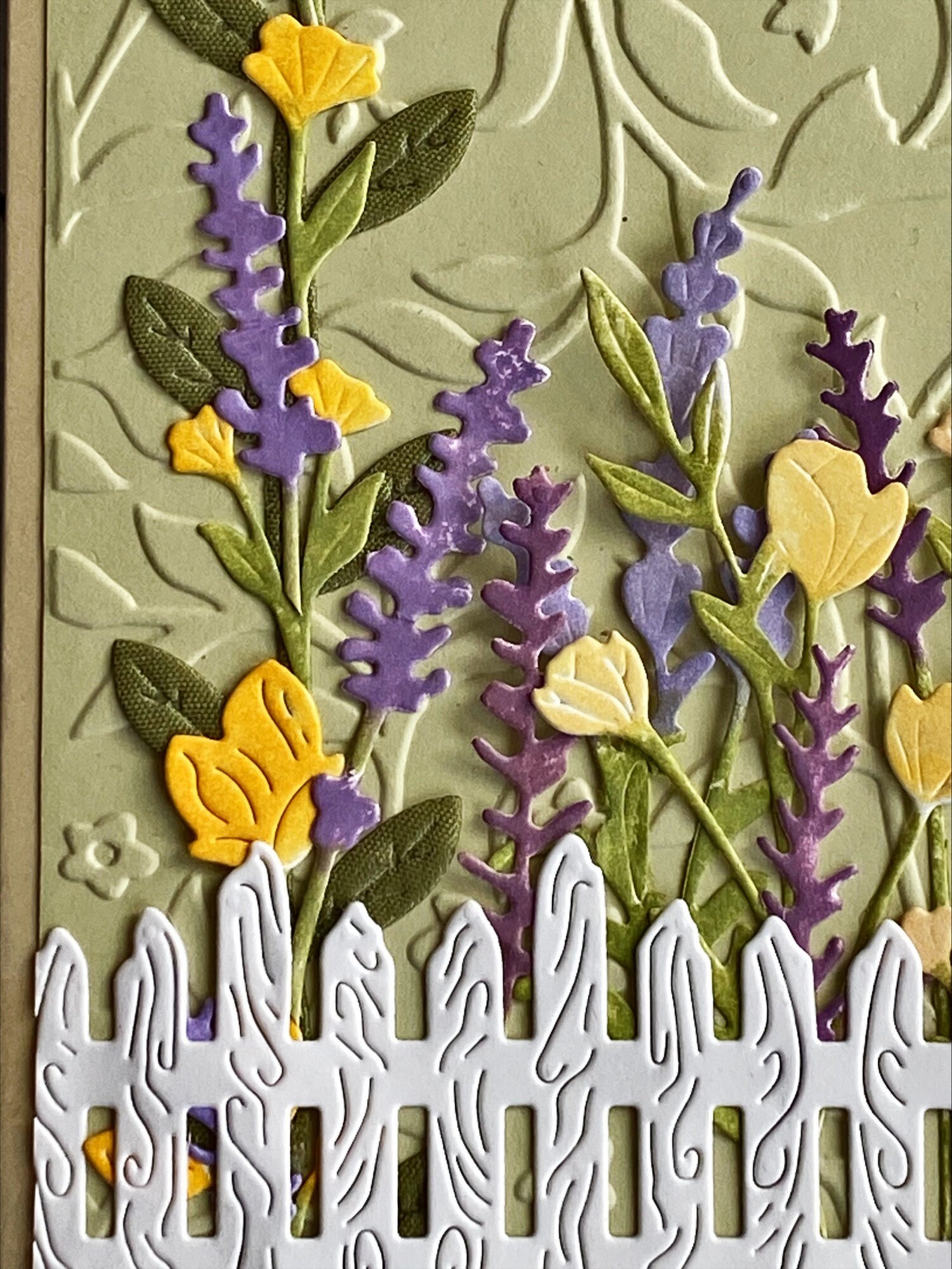 Happy Birthday Embossed Birthday Card With Lavender and Yellow Flowers ...
