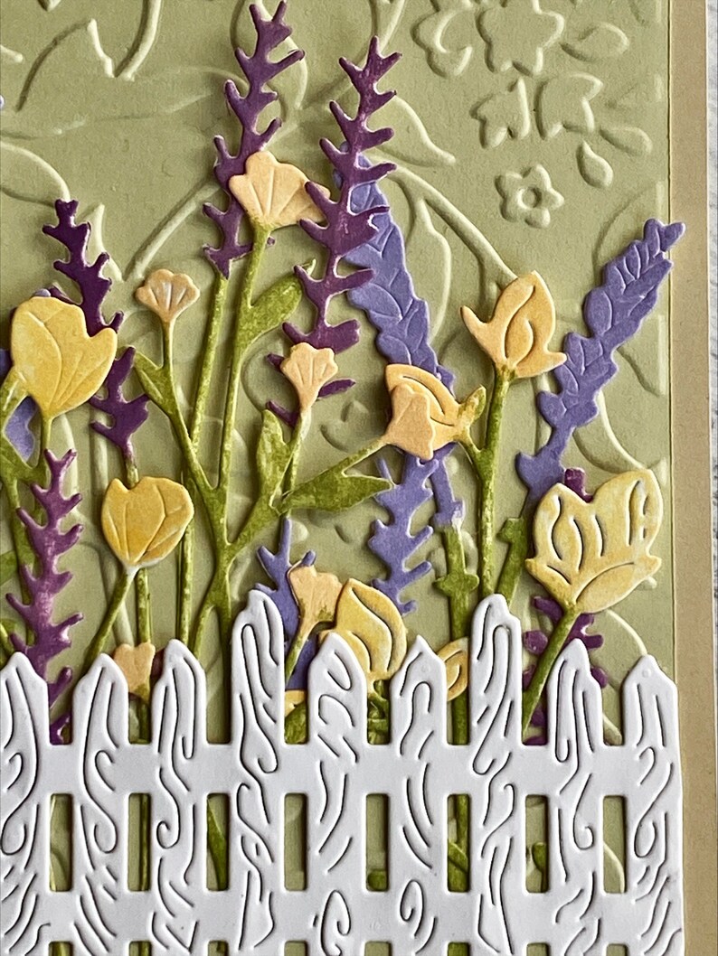 Happy Birthday Embossed Birthday Card With Lavender and Yellow Flowers ...