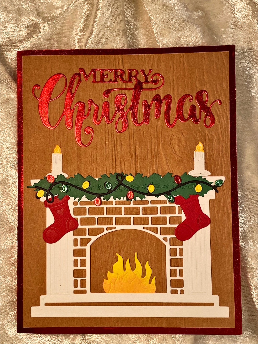 Merry Christmas Fireplace 4.25x5.5 - Etsy