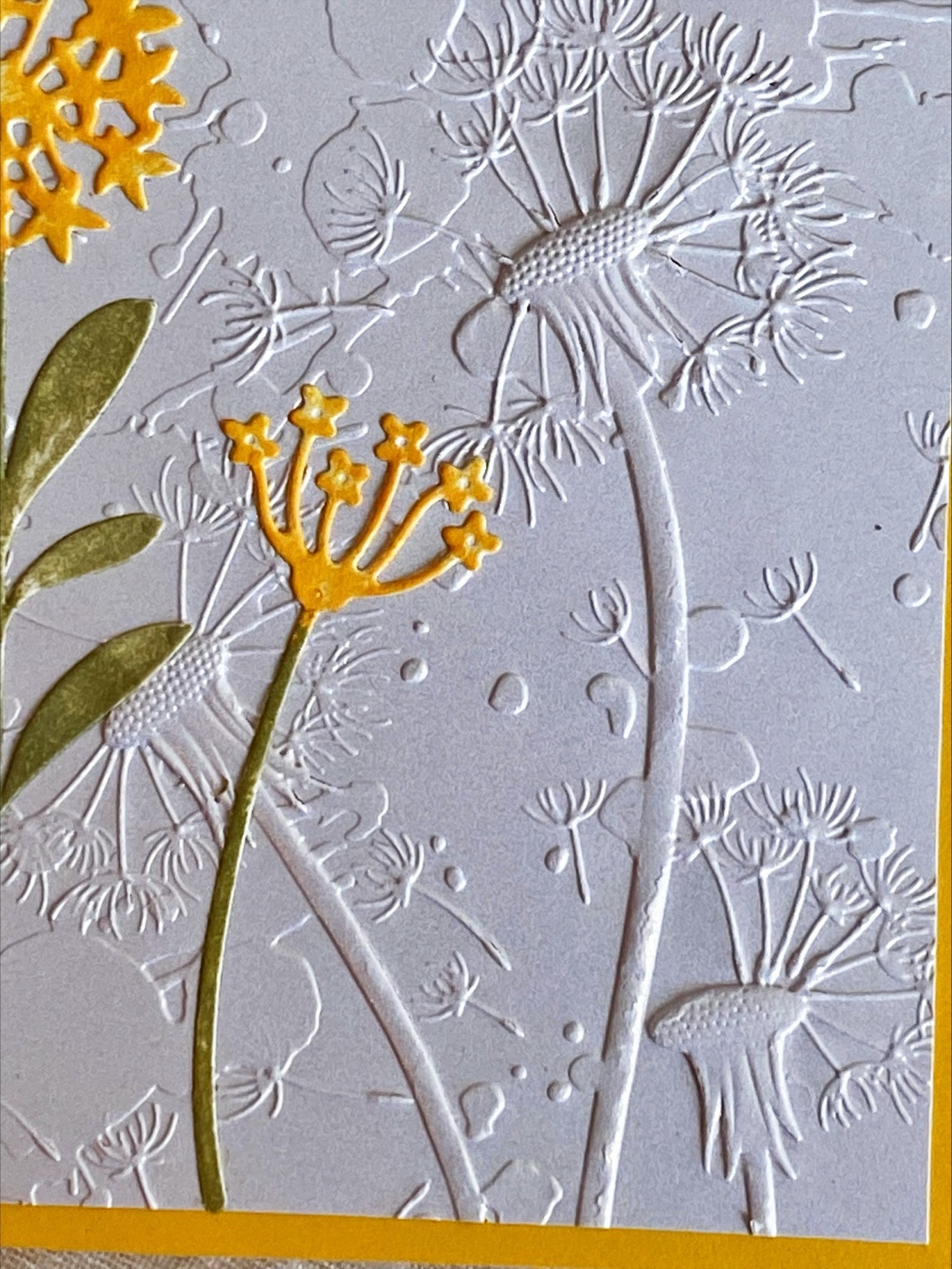 Dandelion Embossed Notecards in Yellow and White, Dandelion Thank You ...
