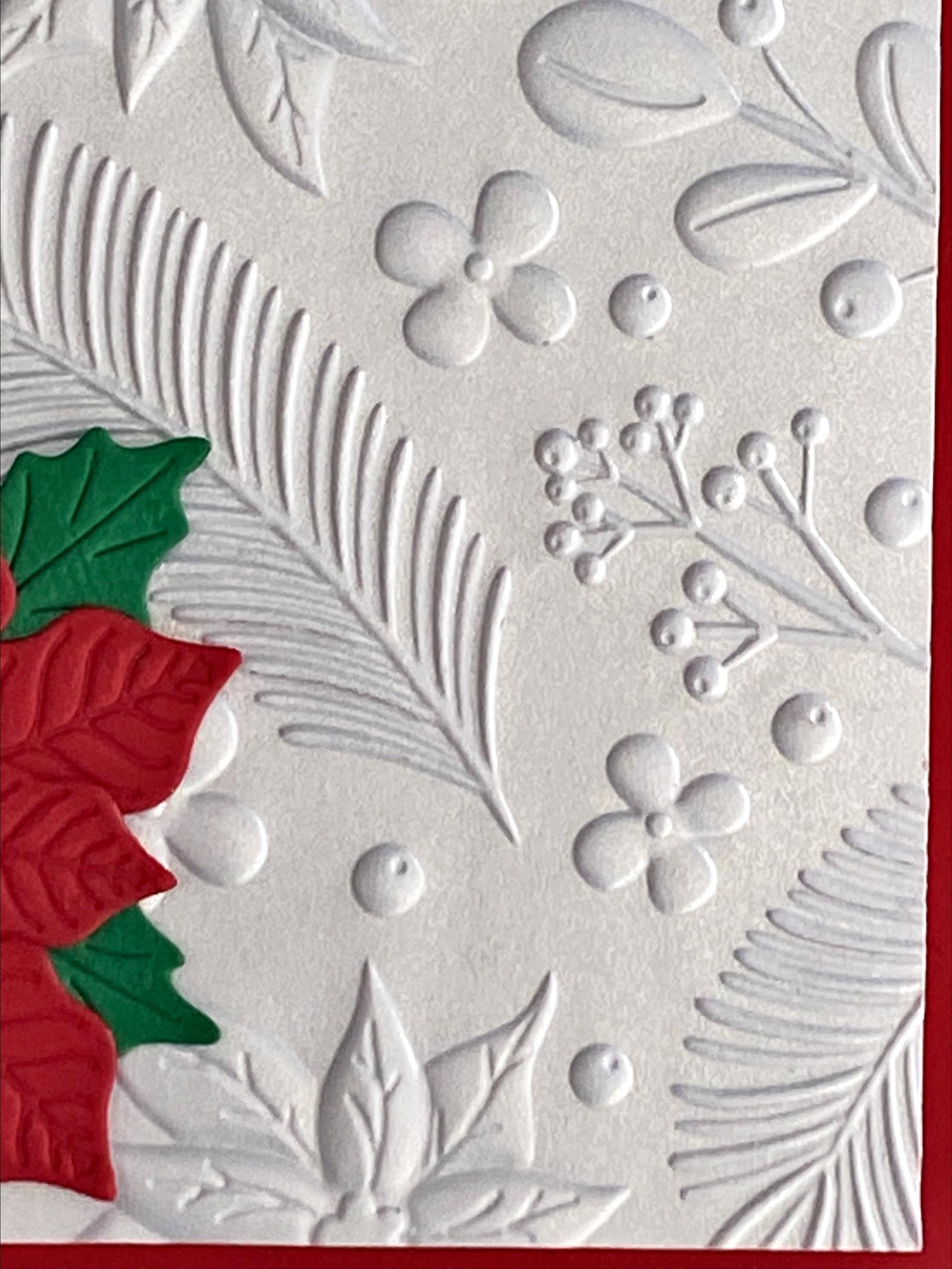 Handmade Embossed Poinsettia Christmas Cards, Red and White Poinsettia ...