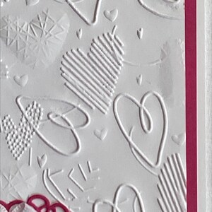 Pink Heart Valentines, Embossed Valentine's Day Notecards, Traditional ...