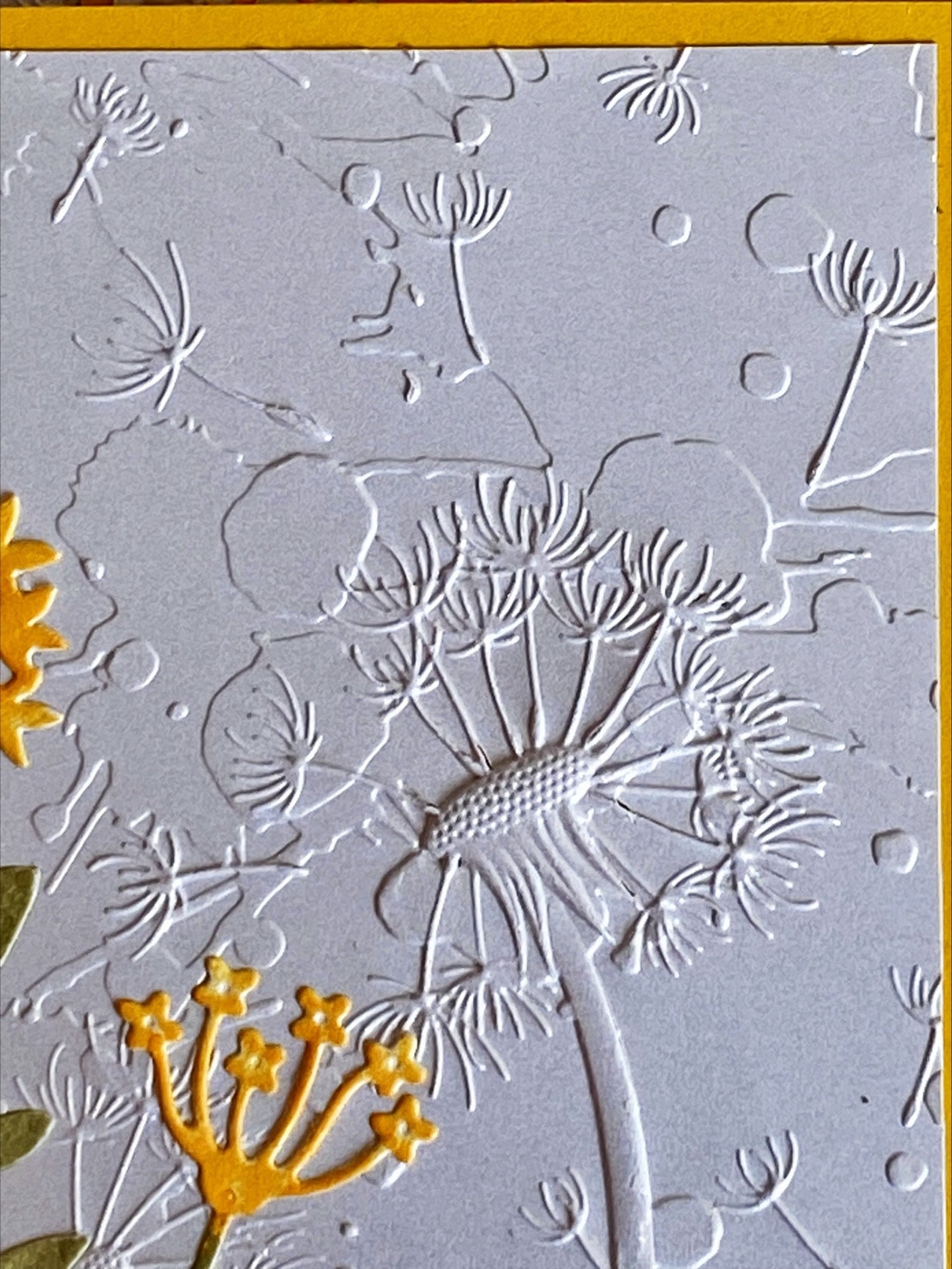 Dandelion Embossed Notecards in Yellow and White, Dandelion Thank You ...