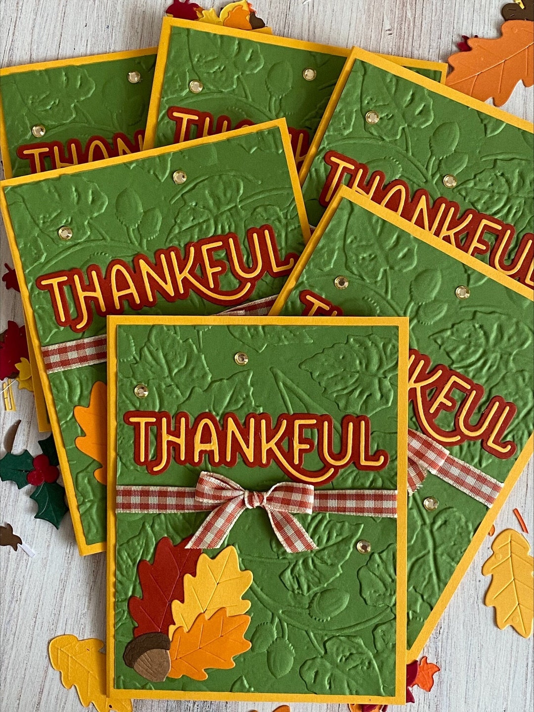 Embossed Thanksgiving Cards, "thankful" Thanksgiving Cards With Leaves ...