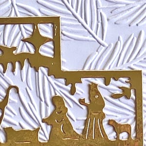Religious Embossed Gold and White Christmas Cards, Handmade, Set of Six ...