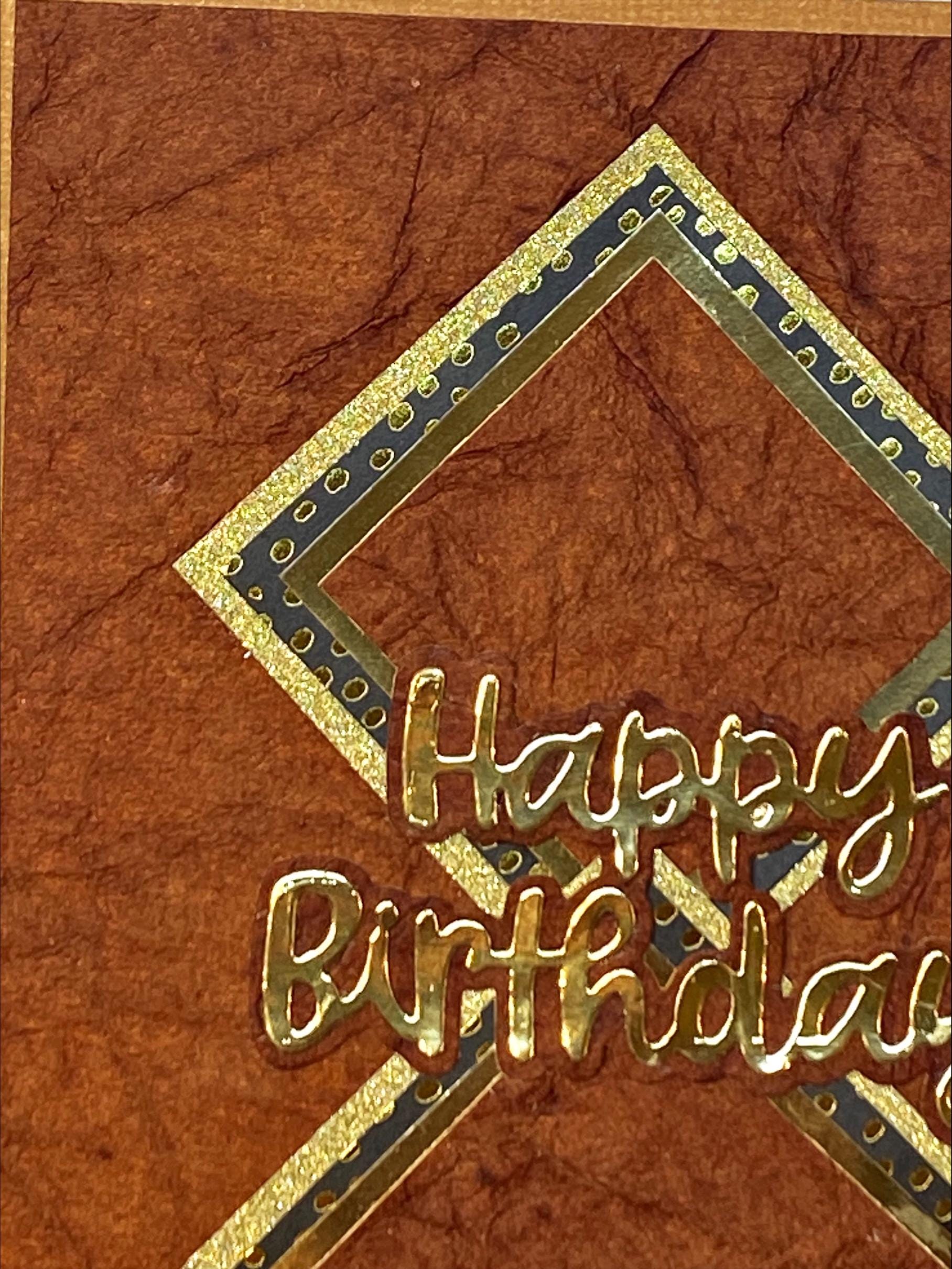 Masculine Birthday Card With Geometric Pattern, 'leather" Look for a ...