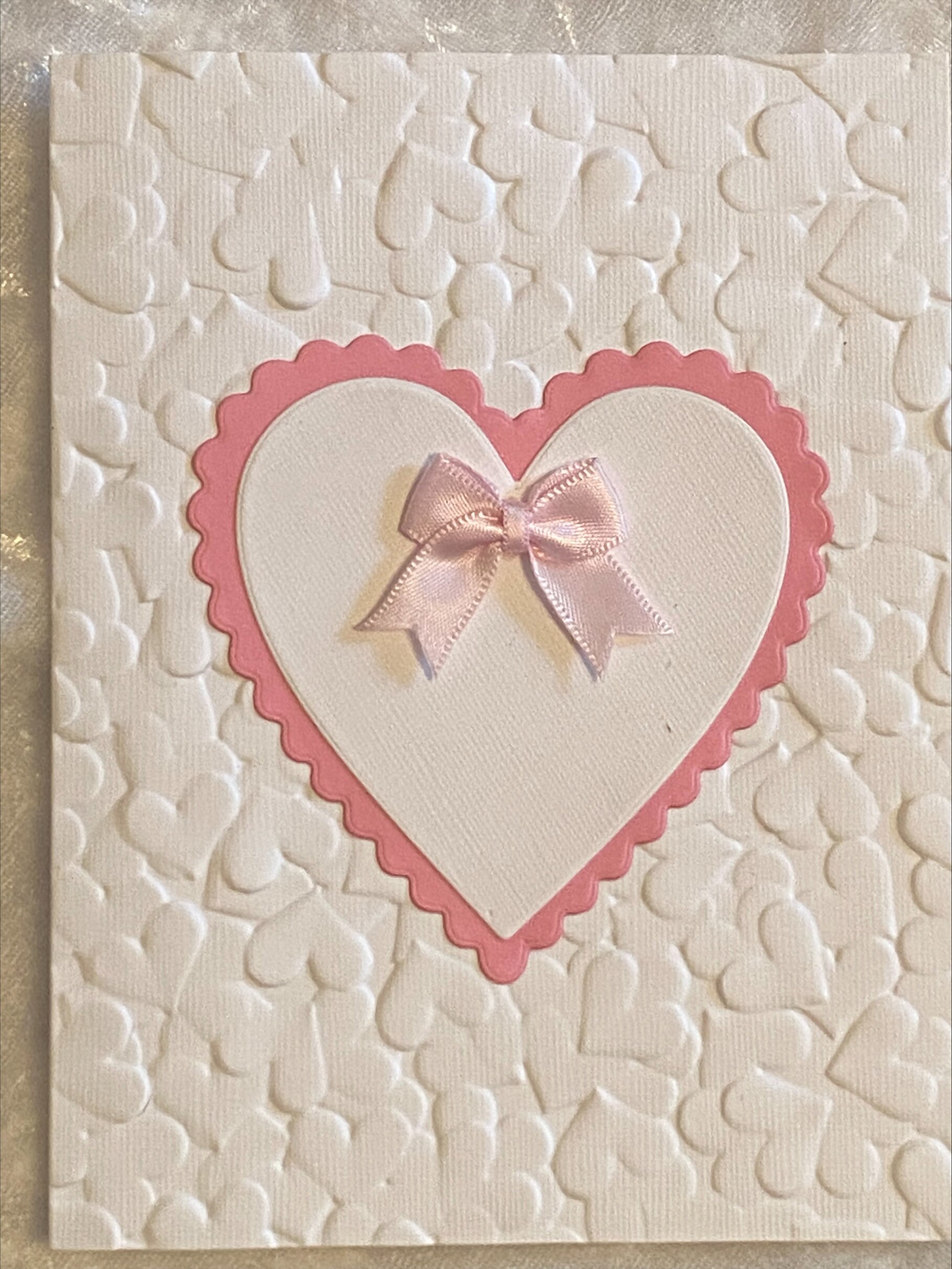 Valentine's Day Notecards Embossed in White, Pink, and Red With a Heart ...
