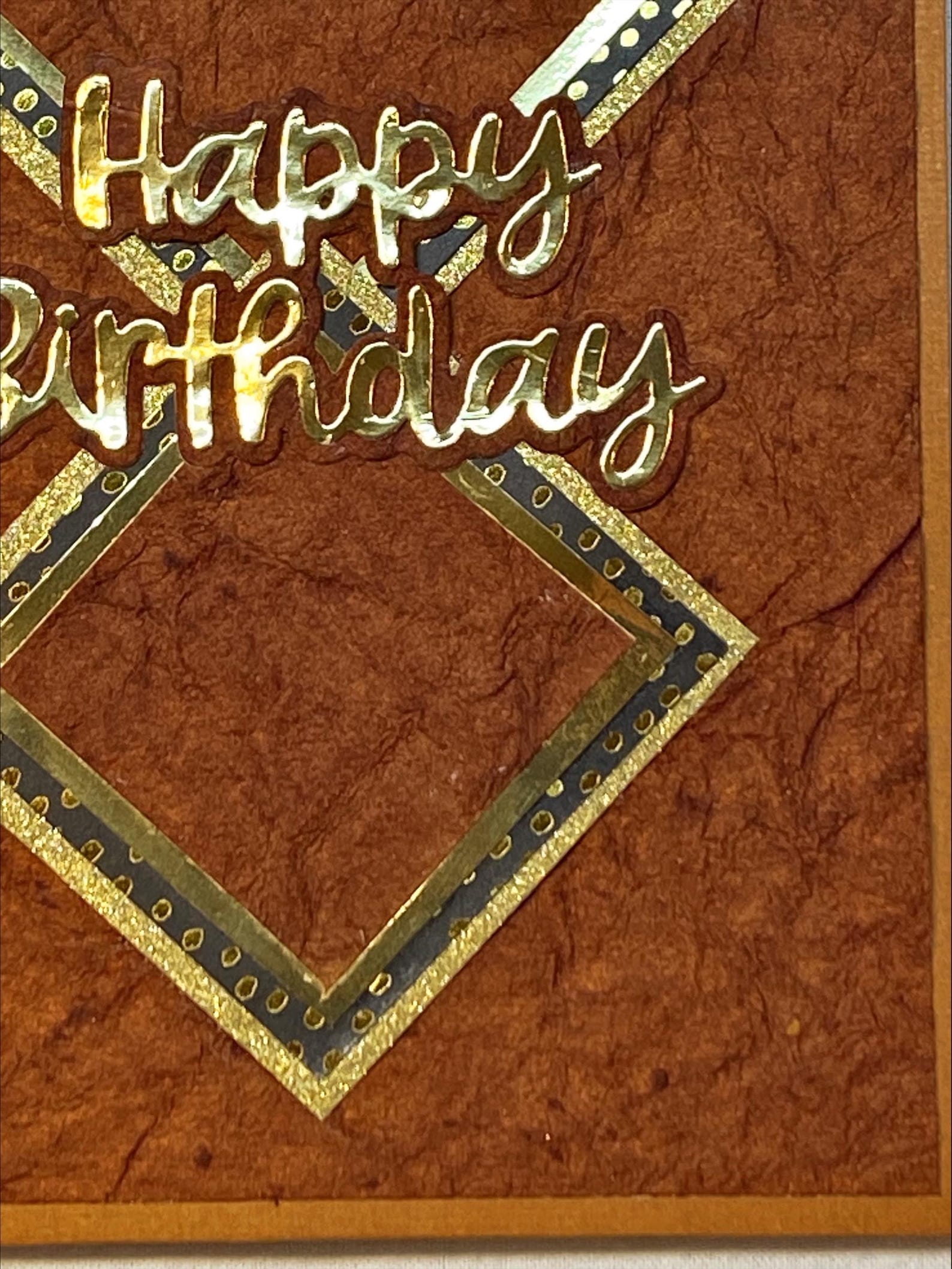 Masculine Birthday Card With Geometric Pattern, 'leather" Look for a ...