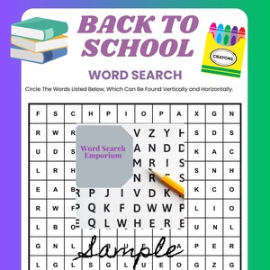 Ultimate Back to School Word Search Great Activity for First Week of ...