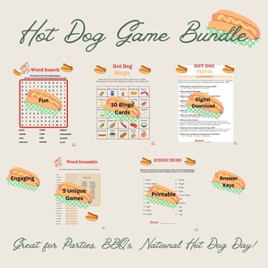 Hot Dog Game Bundle for Families, Work Parties, Bbqs, National Hot Dog ...