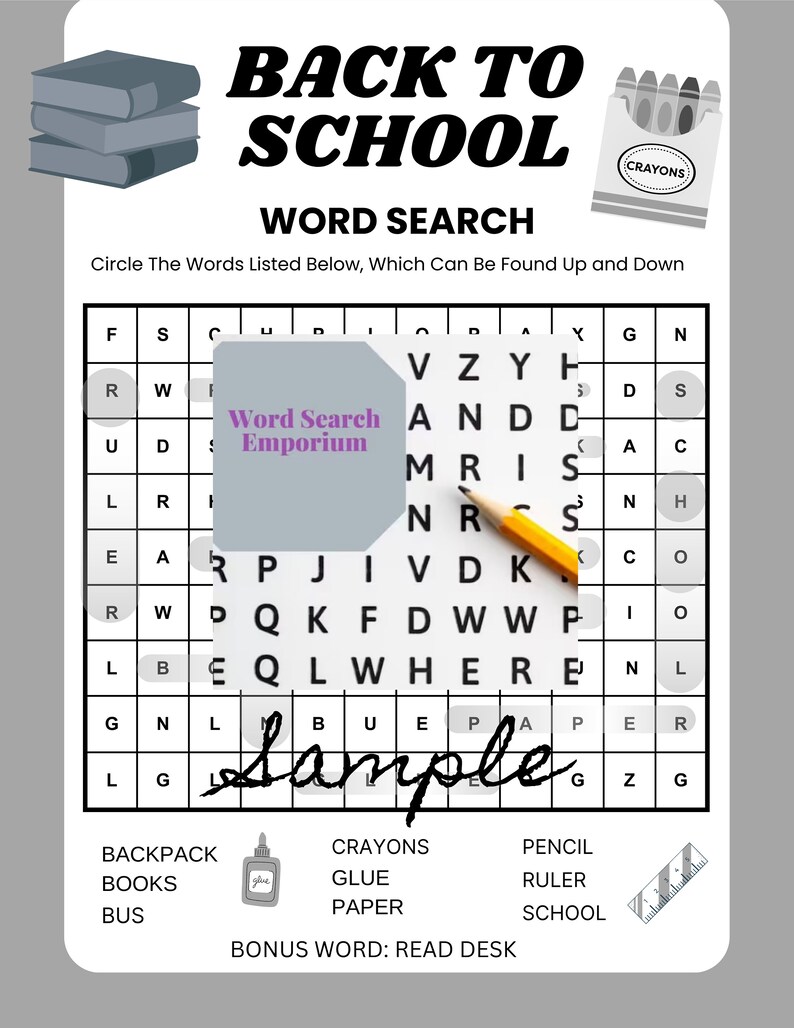 Ultimate Back to School Word Search Great Activity for First - Etsy