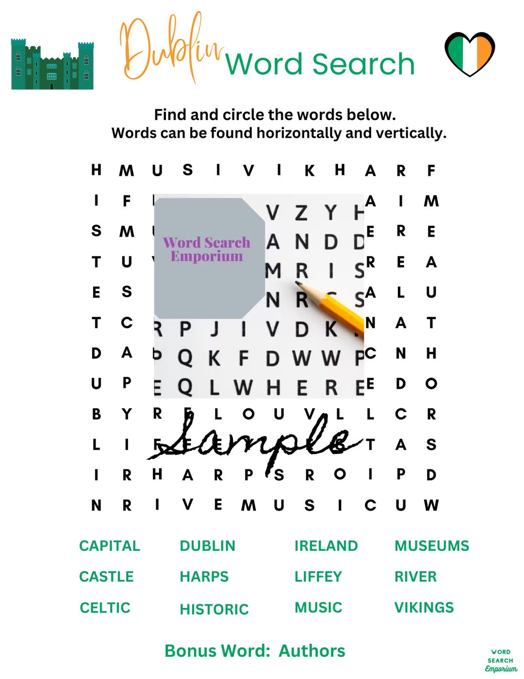 Dublin Word Search - Large Print- Easy to Read. Exciting Word Game for ...