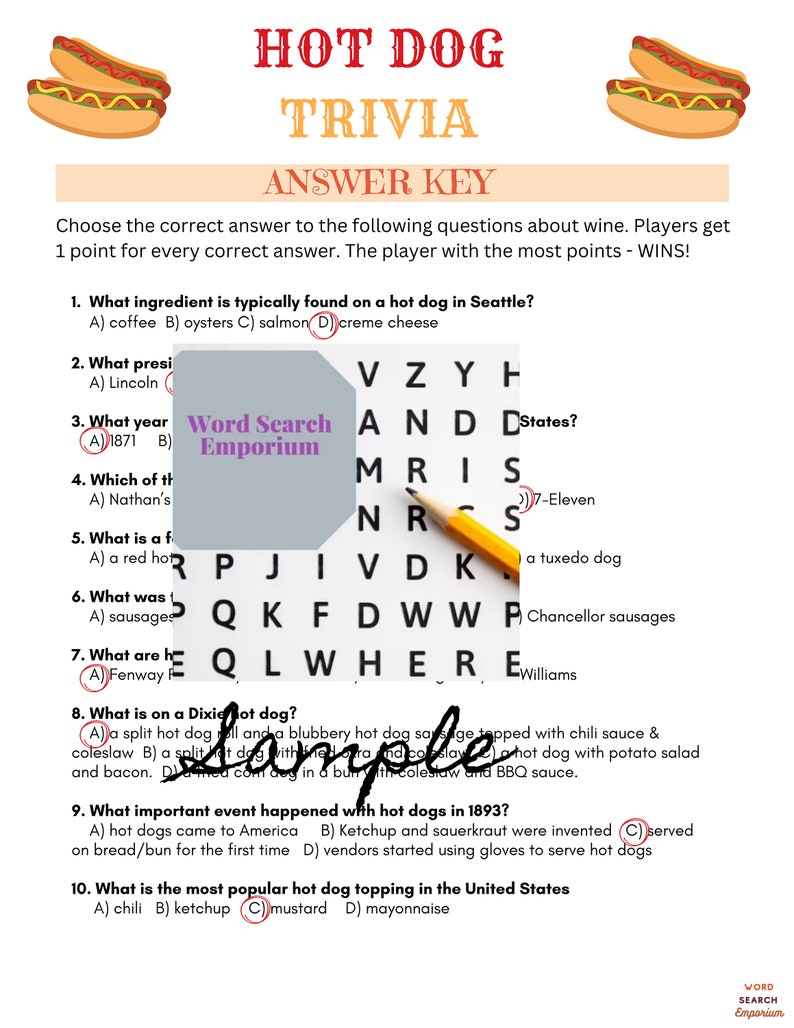 Hot Dog Game Bundle for Families, Work Parties, Bbqs, National Hot Dog ...