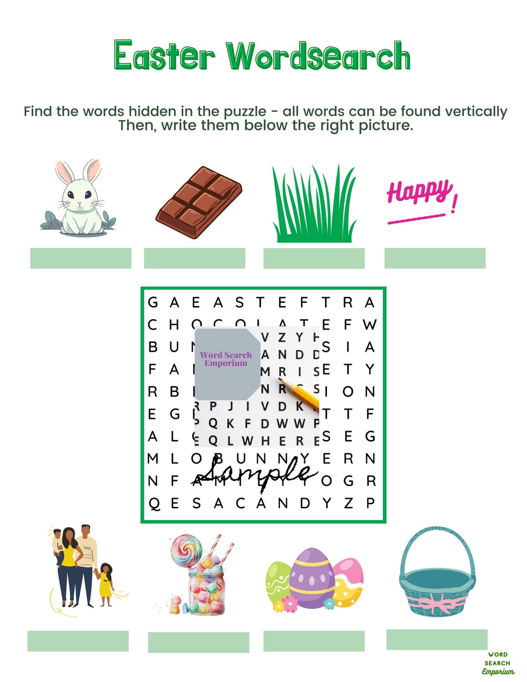 Easter Picture Word Search Puzzle for Kids - Great Classroom Activity ...