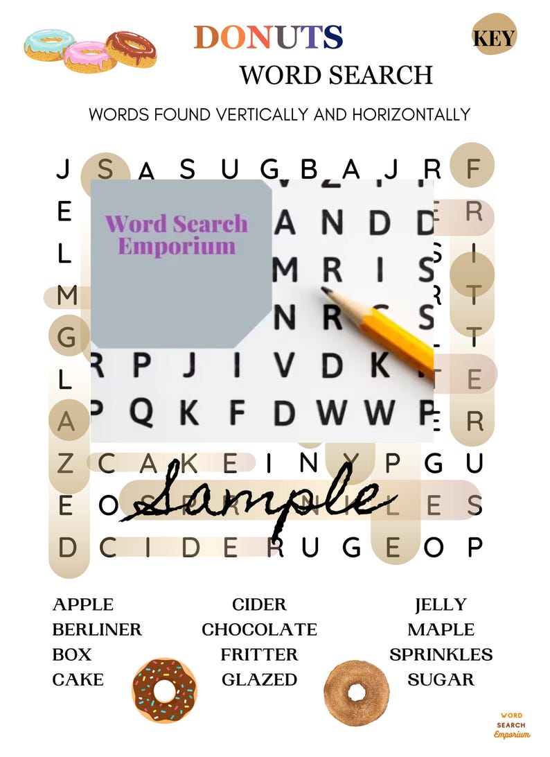 Donut Word Search That's Engaging and is a “hole” Lot Fun! Great for Kids, Families, and ...