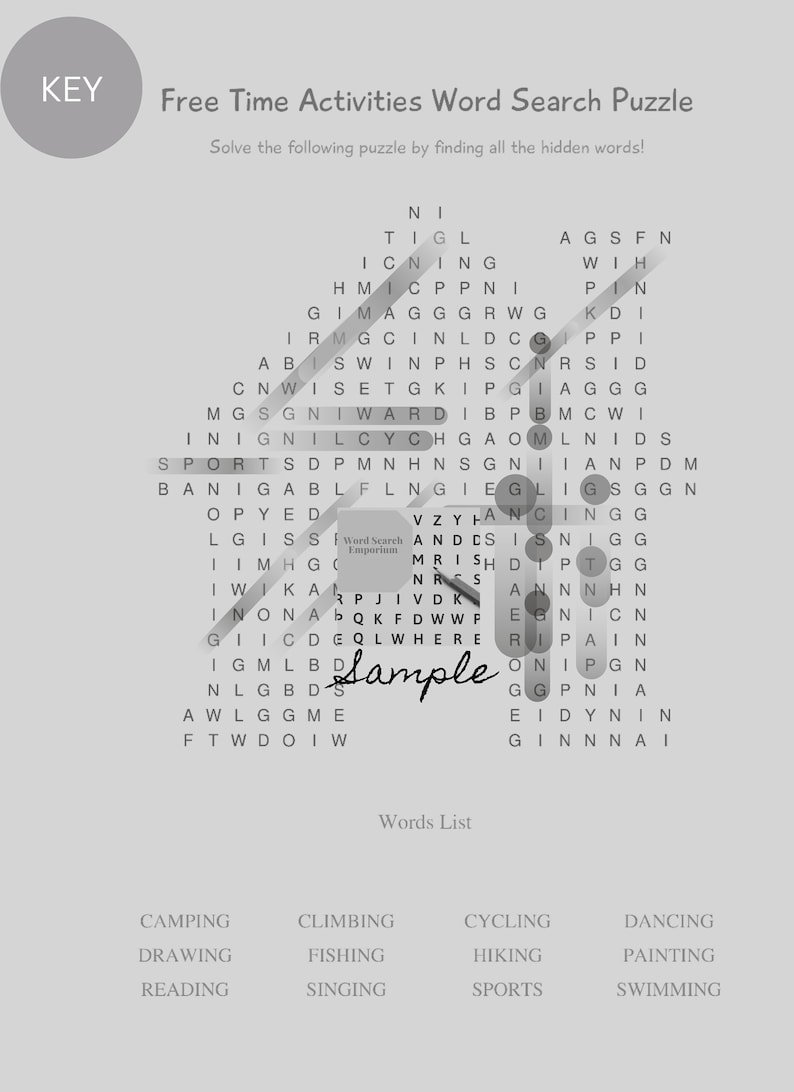 Ultimate Classic Word Search About Free Time Activities Hours of Fun ...
