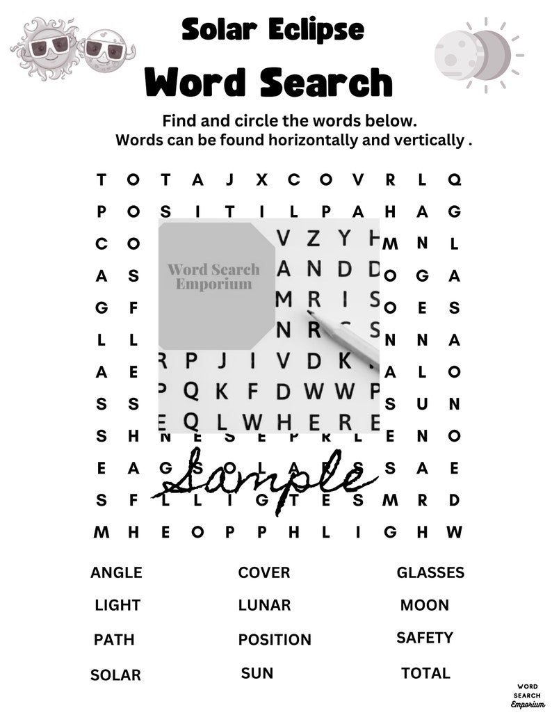 Get Ready for the 2024 Solar Eclipse With This Fun Word Search Game! A ...