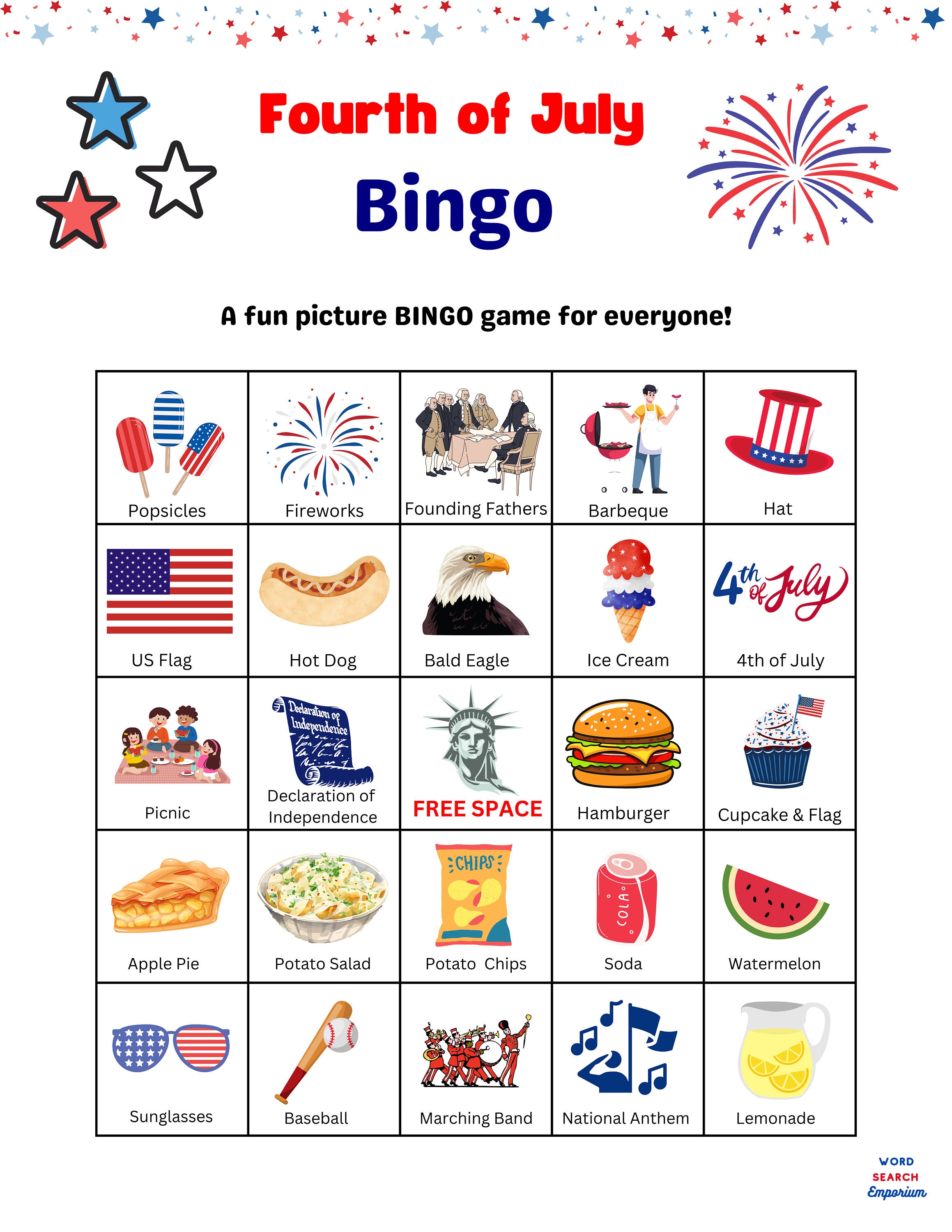 Celebrate the 4th of July With Printable Word Games and Puzzles Great ...