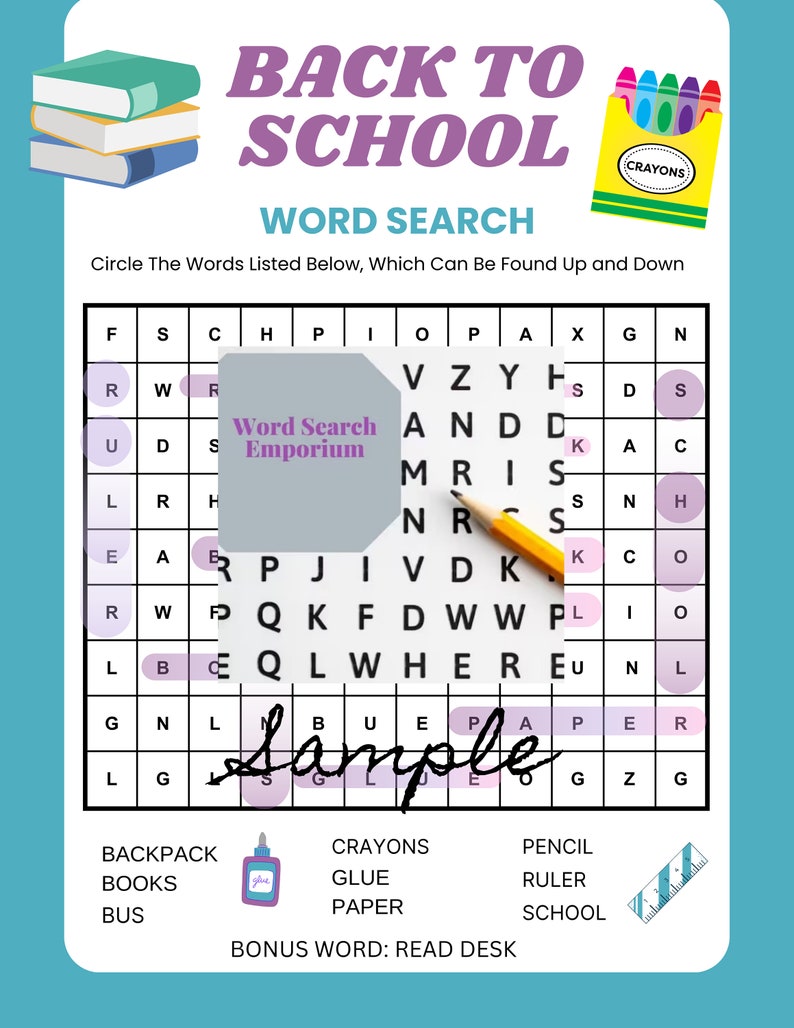 Ultimate Back to School Word Search Great Activity for First - Etsy