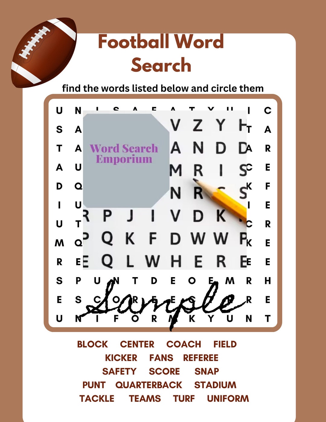 Football, Football, Football! Fun-filled and Brain- Teasing Football ...