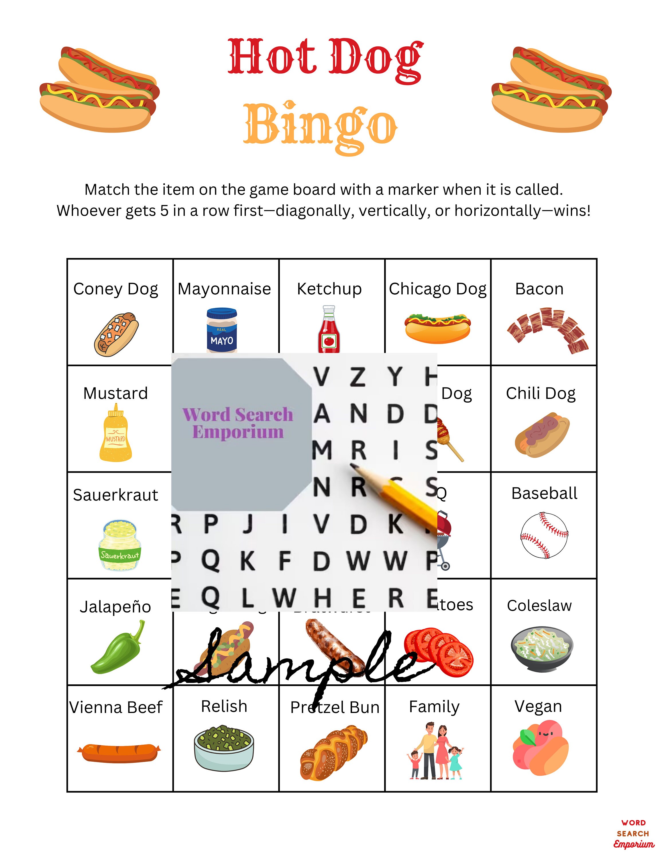 Hot Dog Game Bundle for Families, Work Parties, Bbqs, National Hot Dog ...