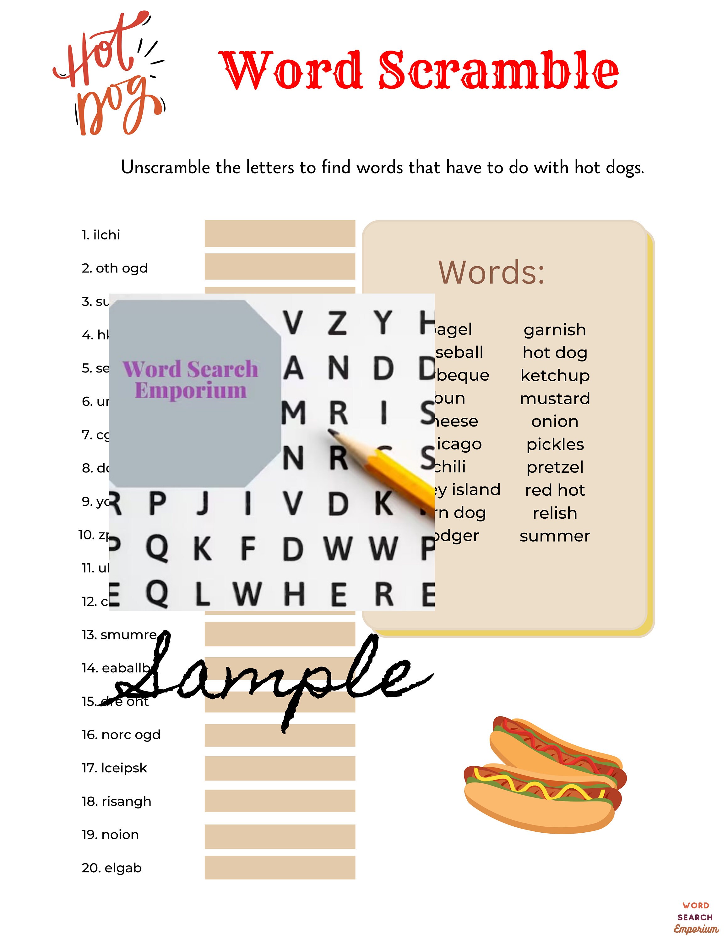 Hot Dog Game Bundle for Families, Work Parties, Bbqs, National Hot Dog ...