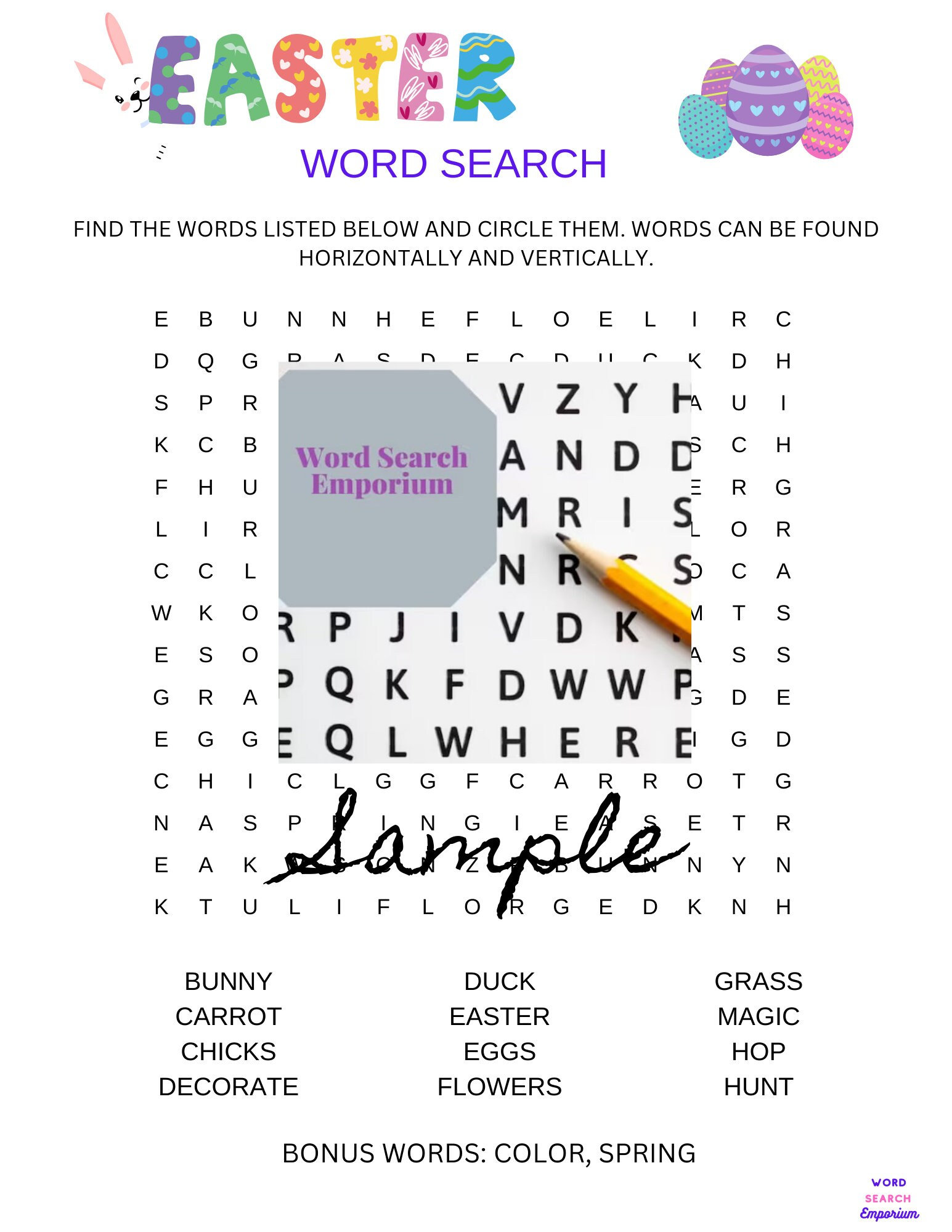 Hoppy Easter Word Search! Have Fun Finding Sixteen Words Related to ...