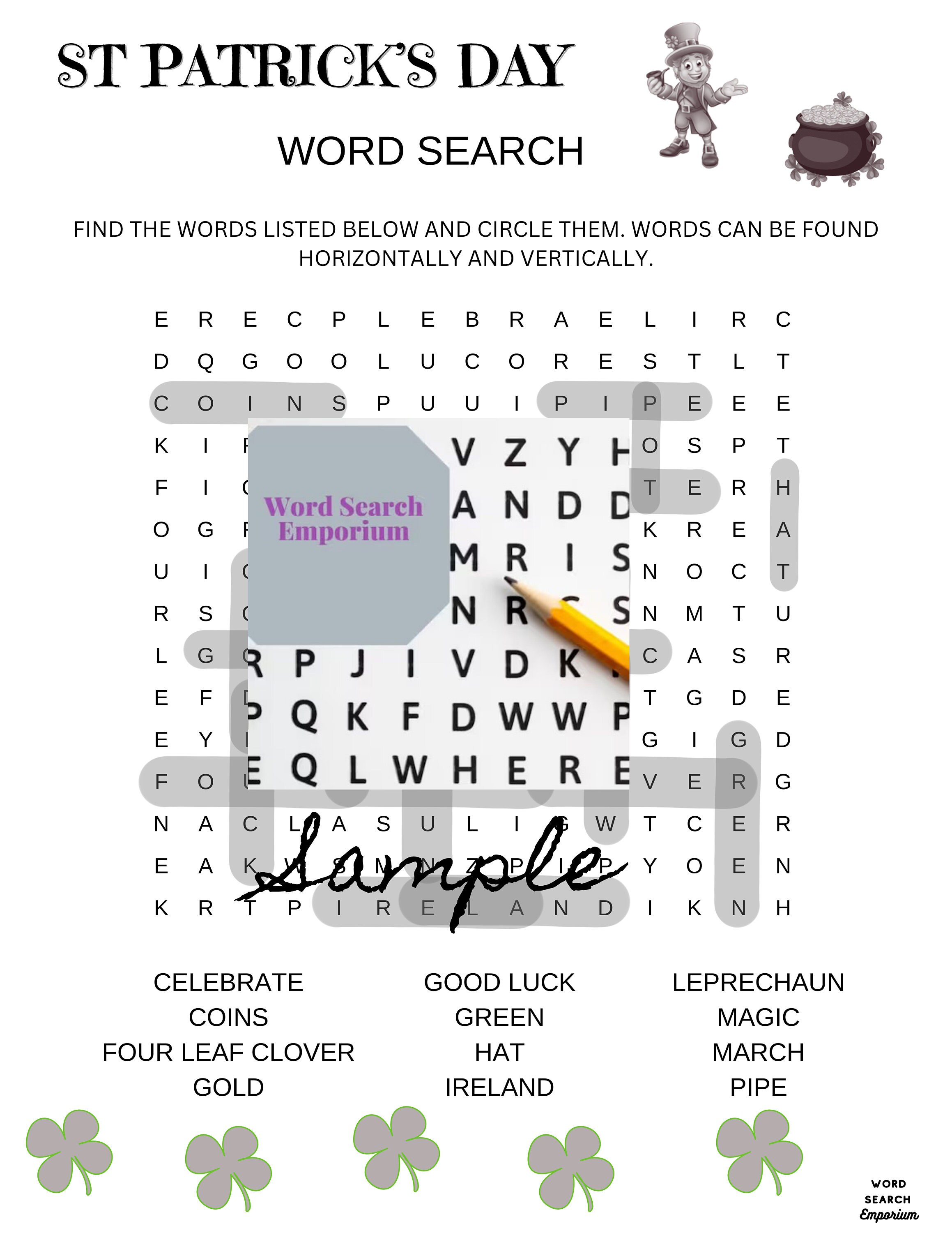 St Patrick's Day Printable Word Search Puzzle! Unique, Creative, and ...