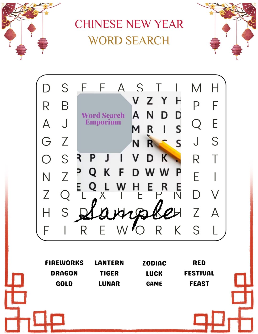 Exciting Word Search Celebrating the Chinese Lunar New Year! Fun for ...