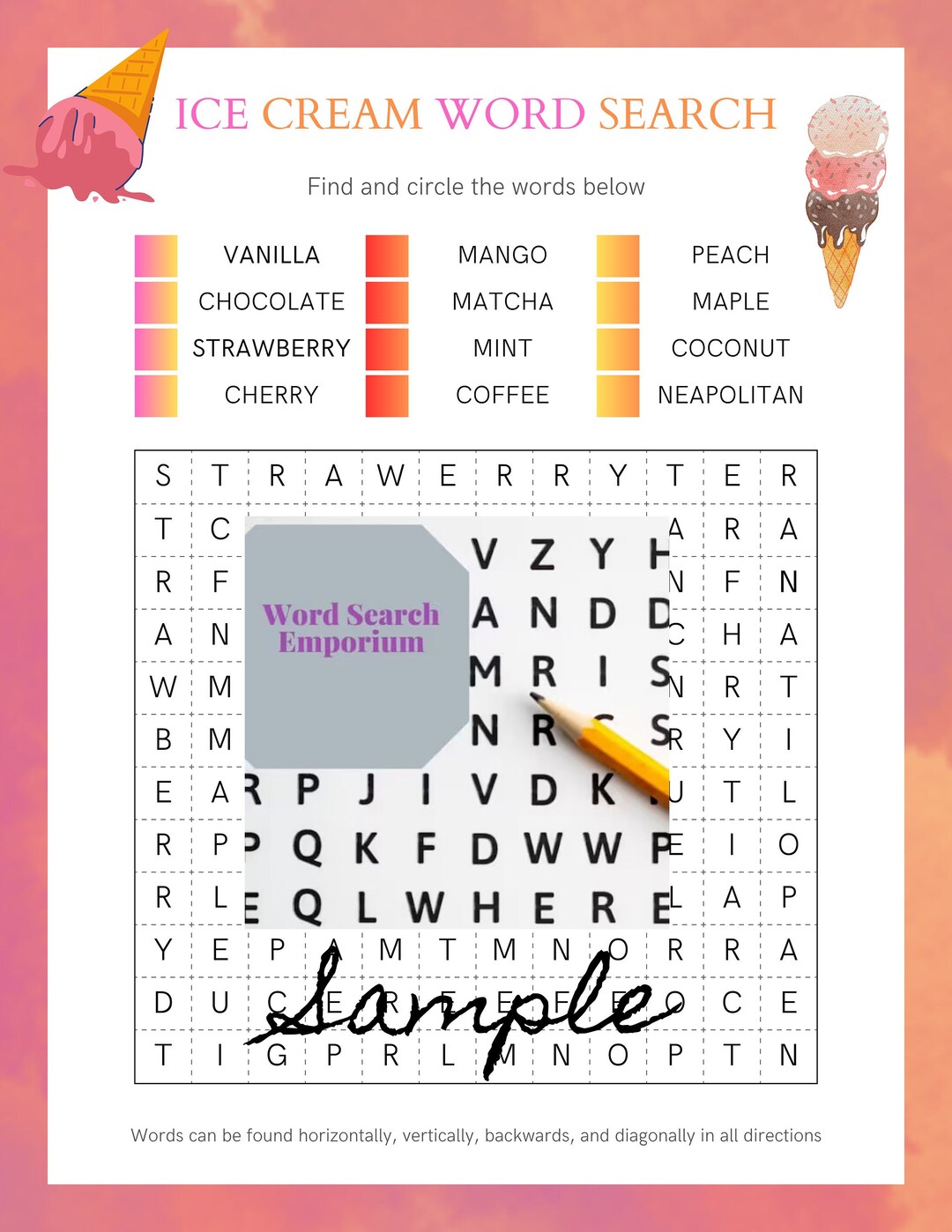 National Ice Cream Day Celebration With a COOL Ice Cream Flavors Word ...