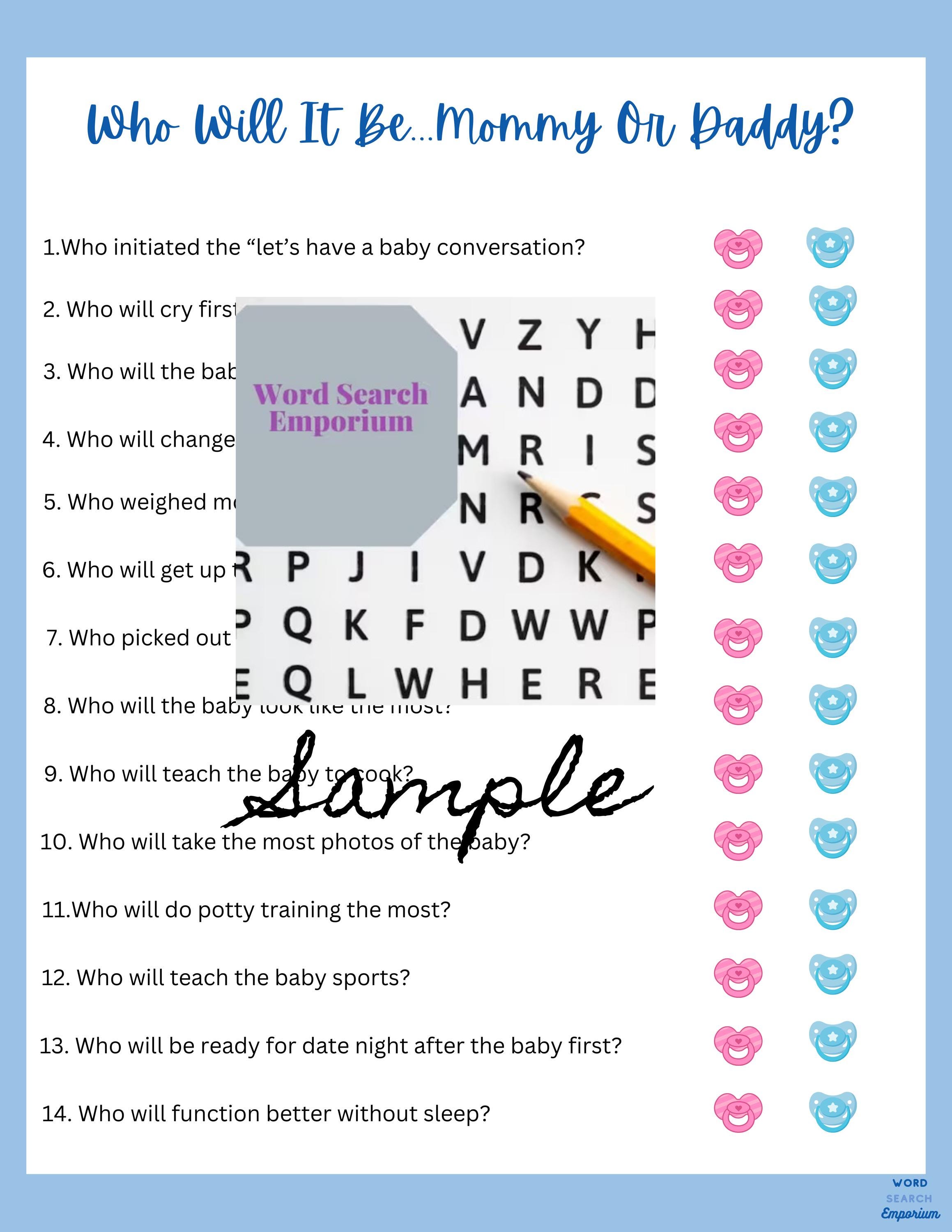 Baby Boy Shower Games Bundle – 9 Unique Games (digital Download) - Etsy