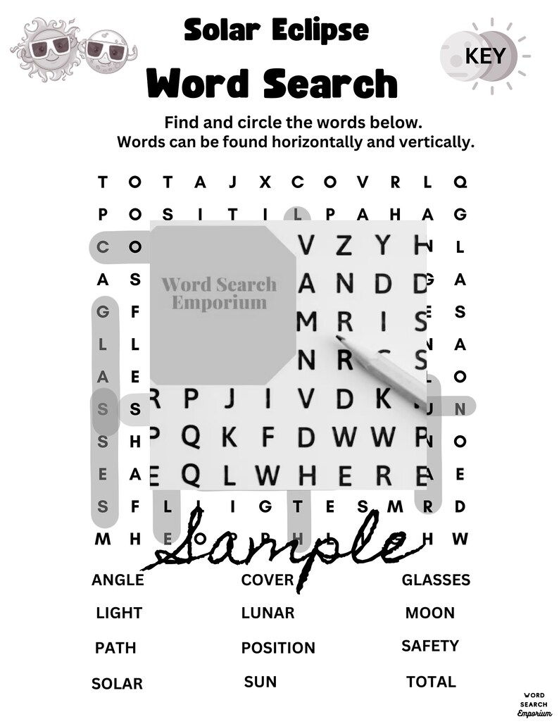 Get Ready for the 2024 Solar Eclipse With This Fun Word Search Game! A ...